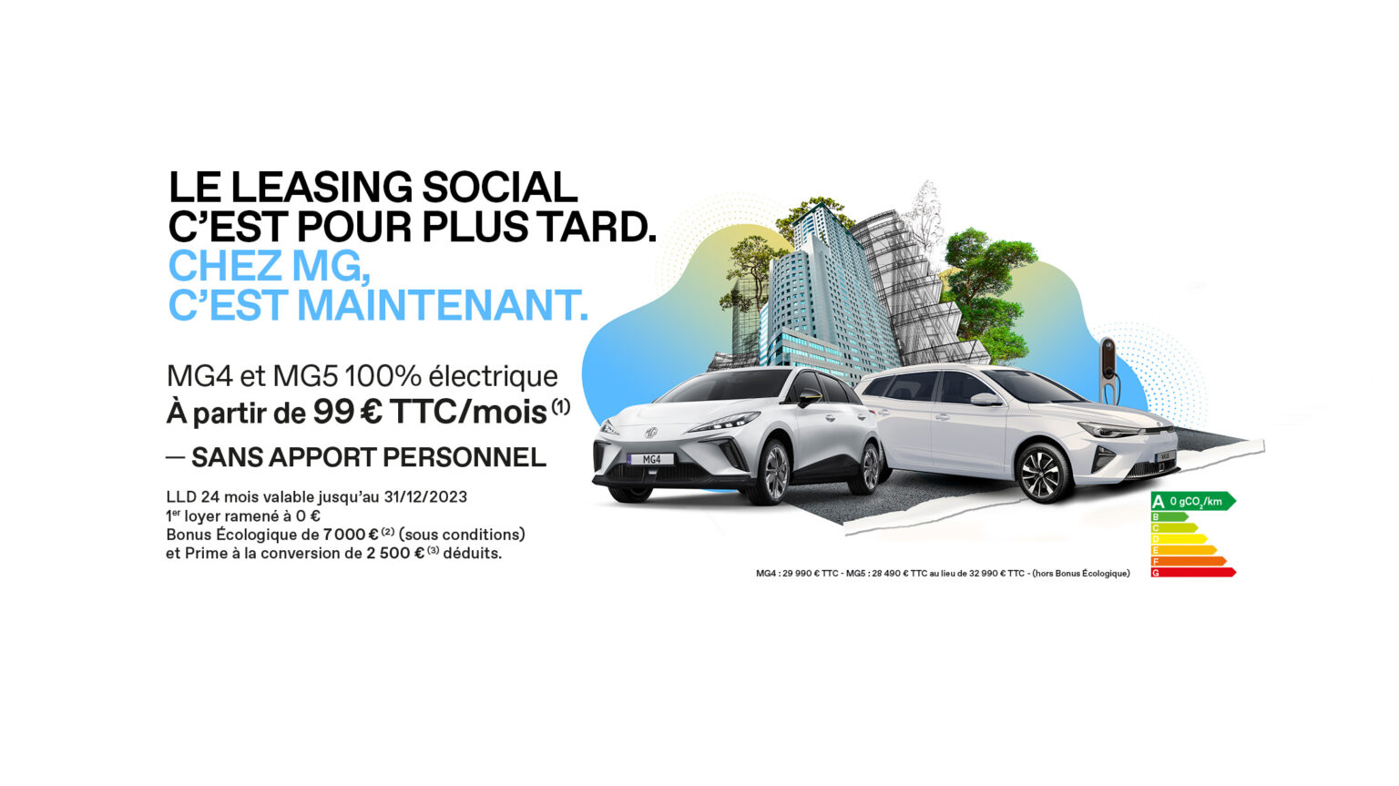 MG Motor lance son leasing social à 99€ par mois sur la MG4